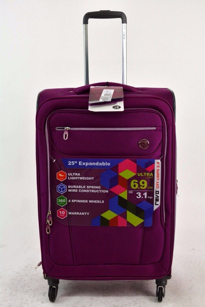$200 New REVO City Lights 2.0 25" Expandable Spinner Travel Suitcase L ...