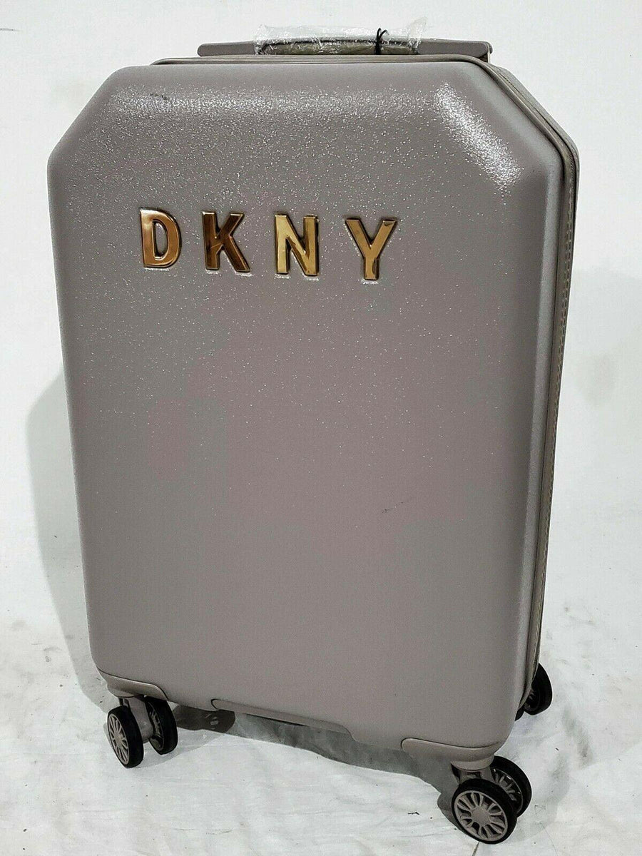 DKNY Allure 20" Hard Case Spinner Suitcase Luggage Carry On Gray– evorr.com