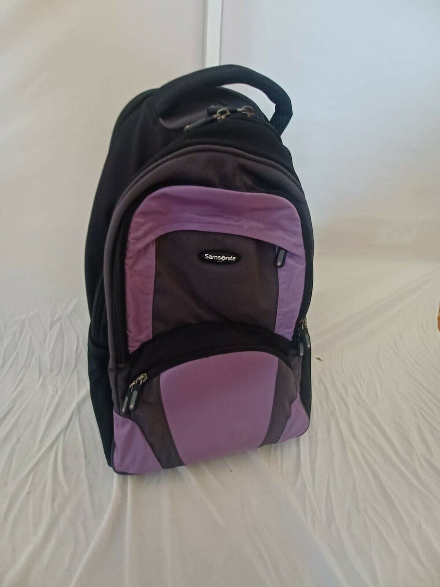 $180 Samsonite 19" Wheeled Backpack Purple Travel Backpack Rolling Whe ...