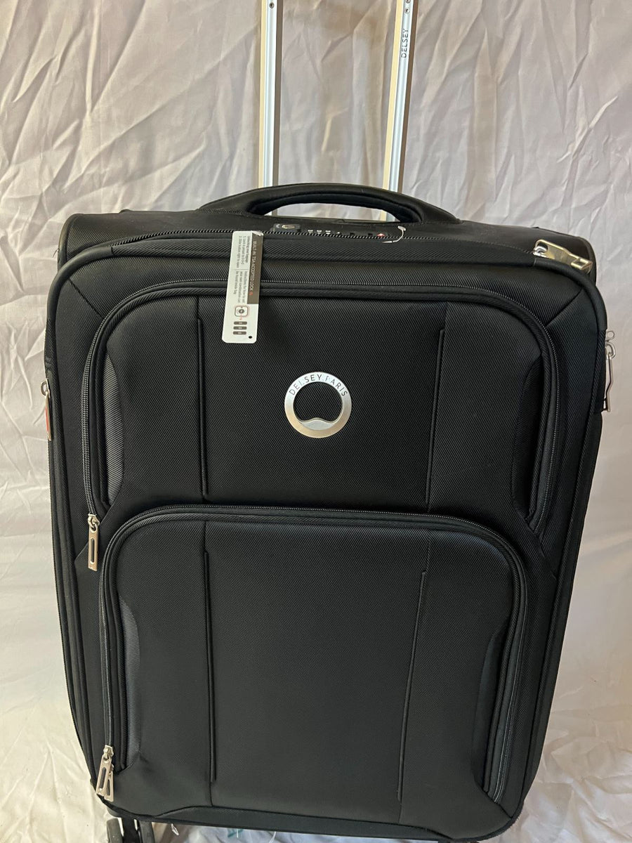 Delsey Optimax Lite 2.0 Expandable 24" Medium Check Spinner Black Lugg ...